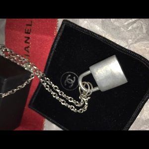 CHANEL | Jewelry | Custom Authentic Vintage Chanel Lock Neck Silver ...